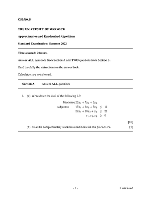 2021-cs356 3 june 2021 aep - THE UNIVERSITY OF WARWICK Department: Computer Science Module Code ...