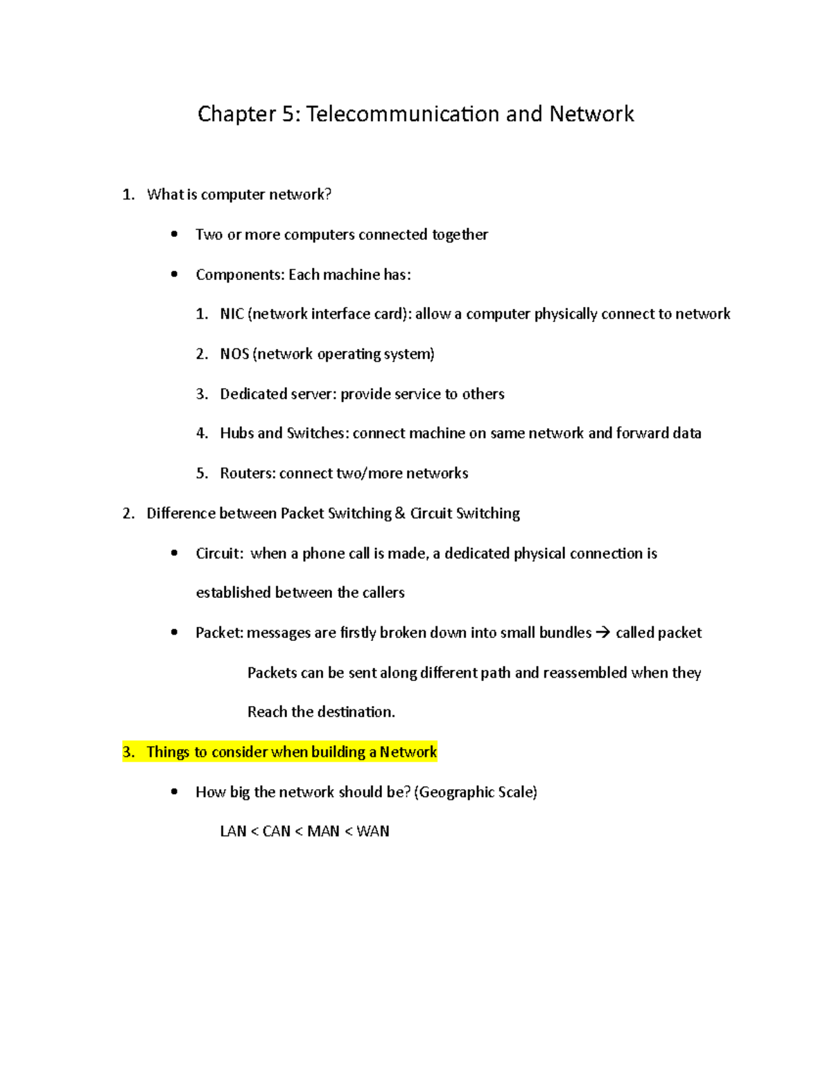 CS330 - Summary Management Information Systems - Chapter 5: Telecommunication and Network 1 ...