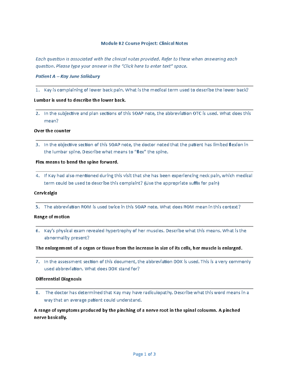Jgaston module 02clinicalnotes 01142022 - Module 02 Course Project ...