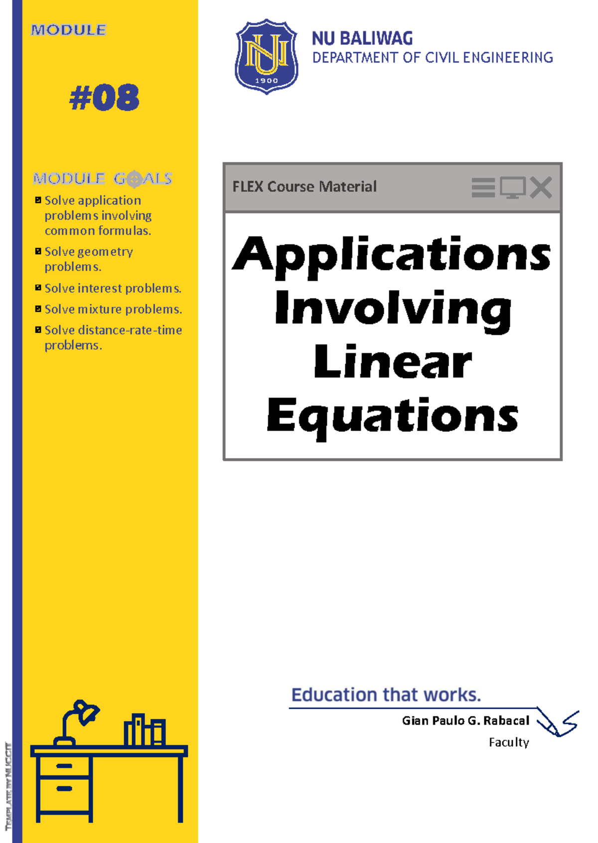 Module #08 - Applications Involving Linear Equations v2 - FLEX Course ...
