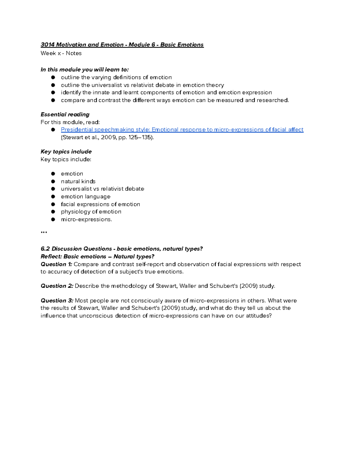 3014 Motivation and Emotion - Module 6 - Basic emotions - natural types ...