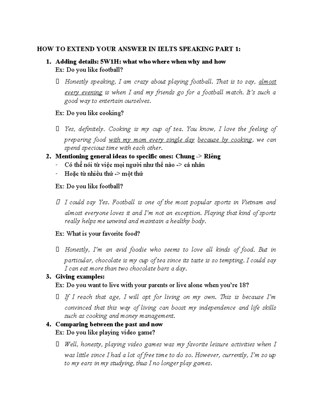 HOW TO Extend YOUR Answer IN Ielts Speaking PART 1 - HOW TO EXTEND YOUR ...