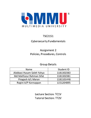 Assignment 1 - Risk Register - FACULTY OF COMPUTING AND INFORMATICS TRIMESTER 1 2023/ TCS - Studocu