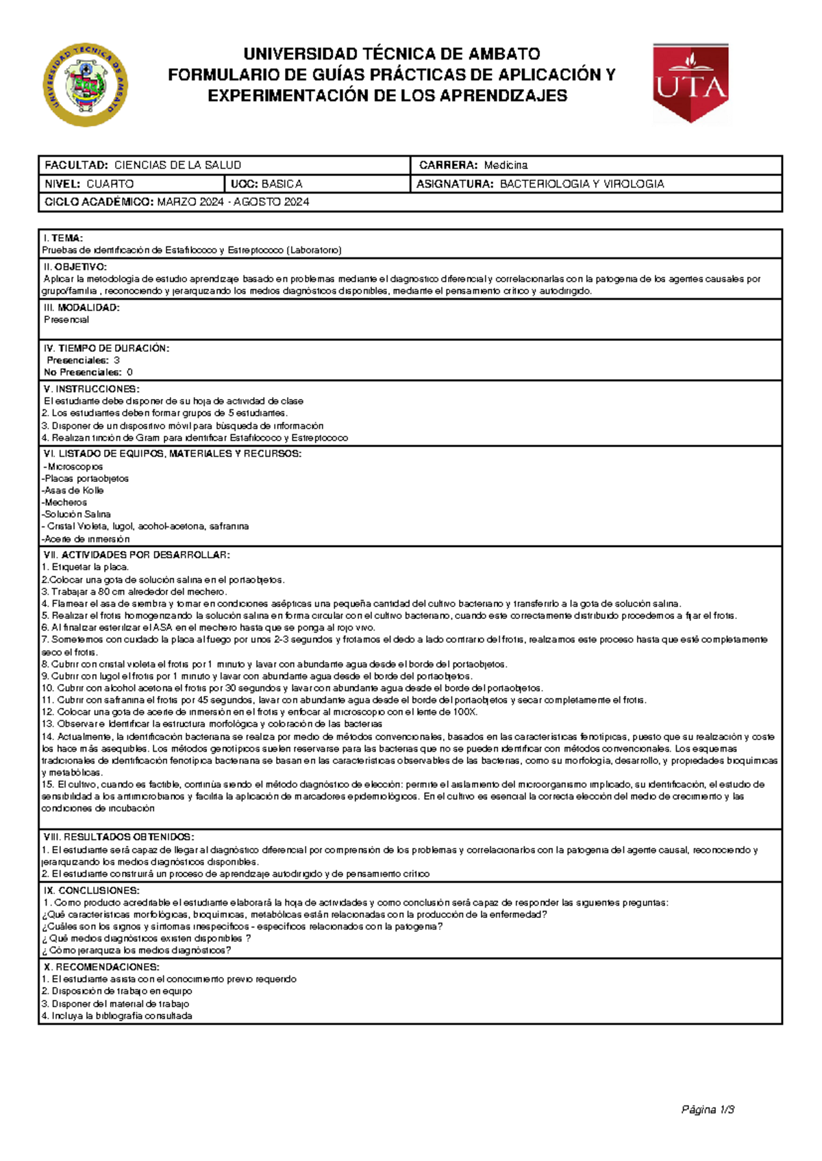 Ciclosporosis , Isosporiasis - UNIVERSIDAD TÉCNICA DE AMBATO FORMULARIO ...