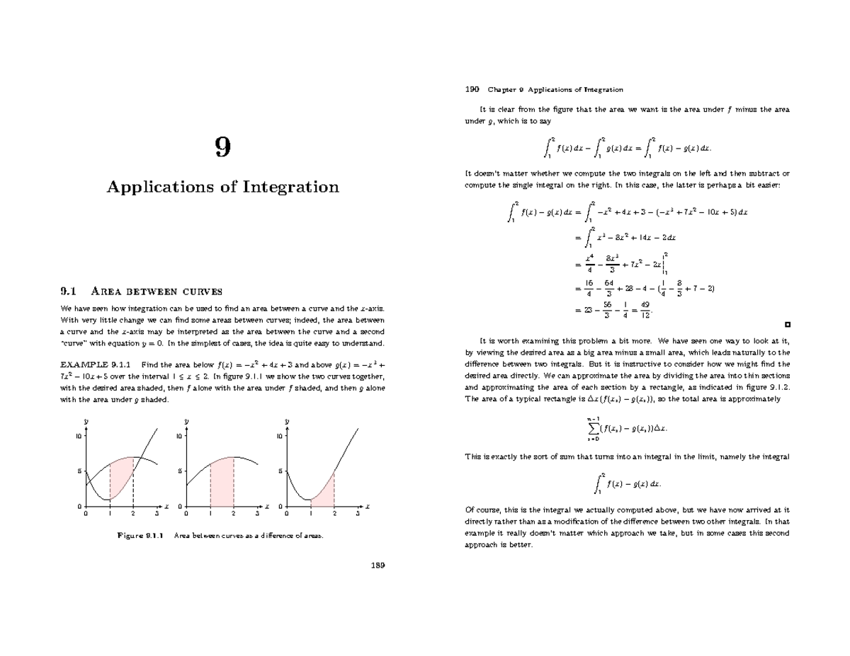 Calculus 09 Applications of Integration 2up - 190 Chapter 9 ...