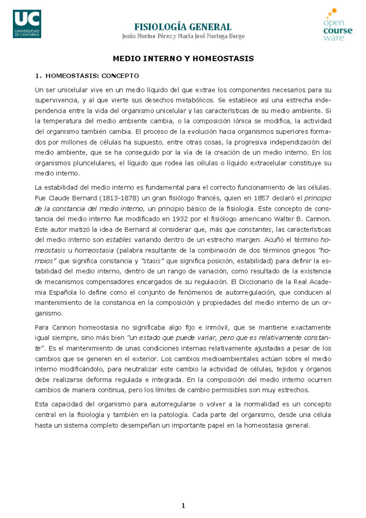 Medio Interno Y Homeostasis - Jesús Merino Pérez y María José Noriega ...