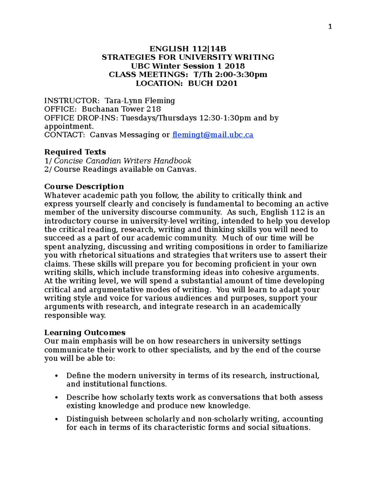 English 112 Syllabus Fall 2018 , 14B - 1 ENGLISH STRATEGIES FOR ...