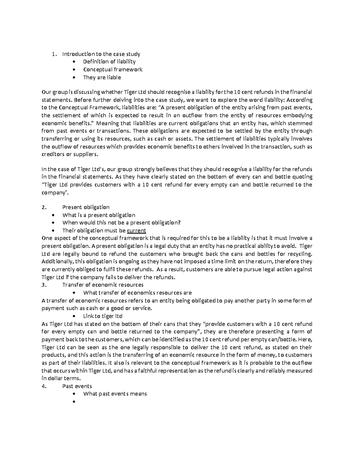 ACC - 1. Introduction to the case study • Definition of liability ...