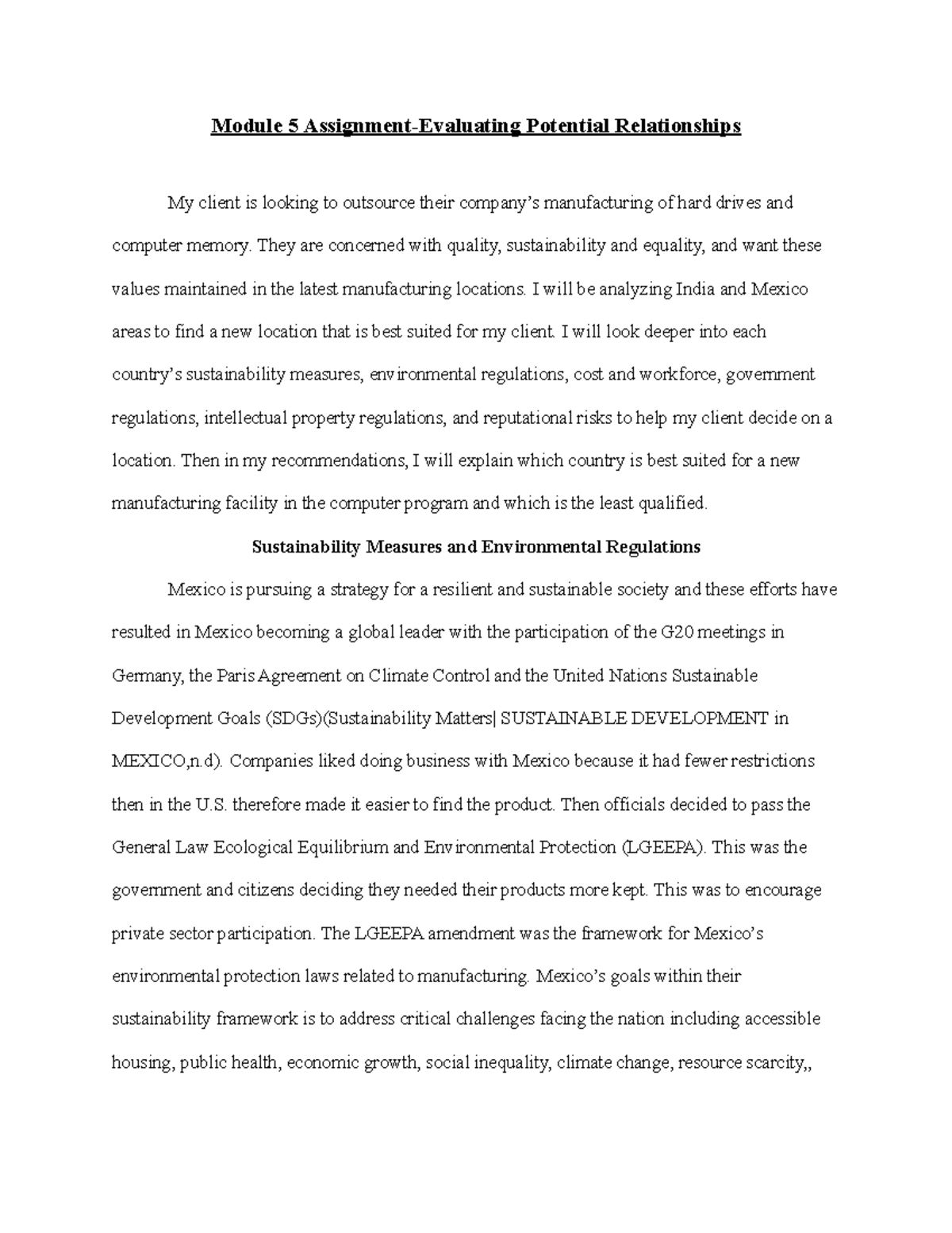 Module 5 assignment - Module 5 Assignment-Evaluating Potential ...