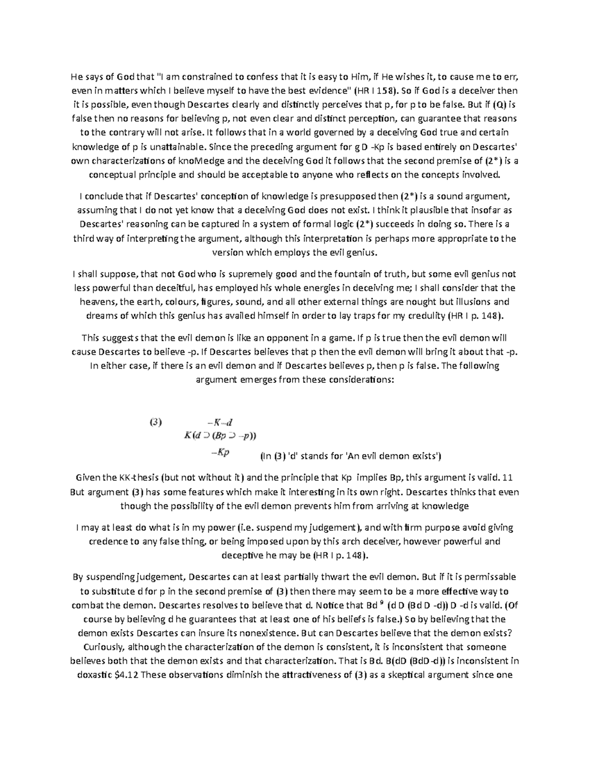 Barry lowe 3 - this is the third part of descartes skeptical and ...