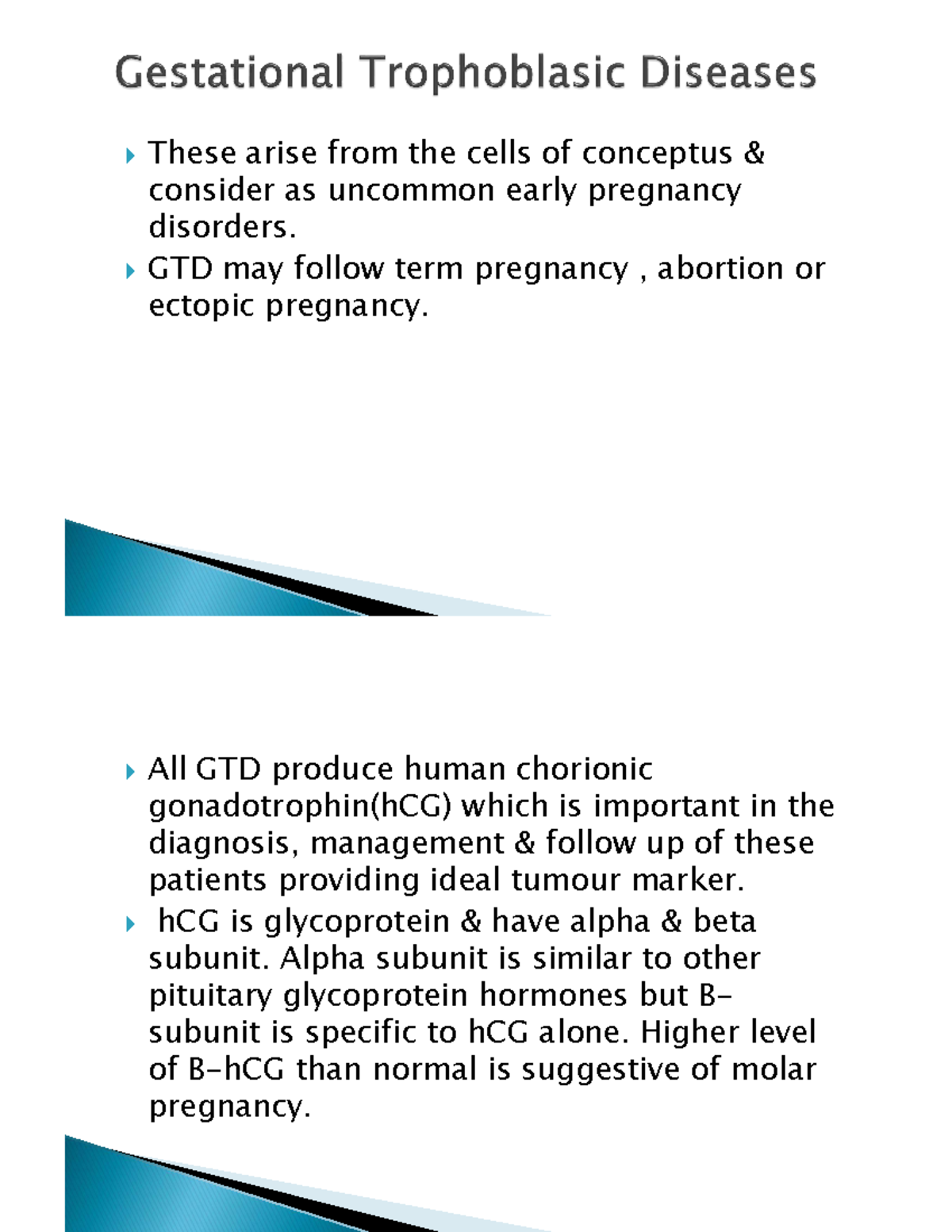 Gestational Trophoblastic Diseases - These arise from the cells of ...