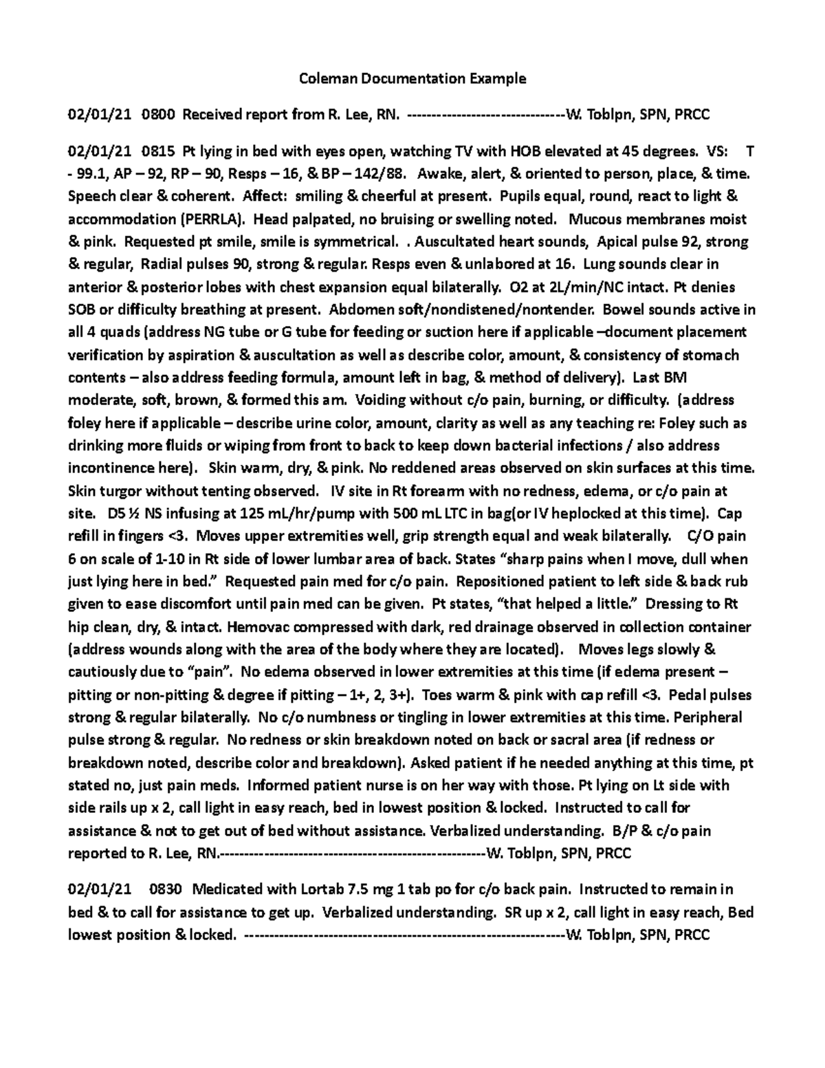 Coleman Documentation Example 2021 - Coleman Documentation Example 02 ...