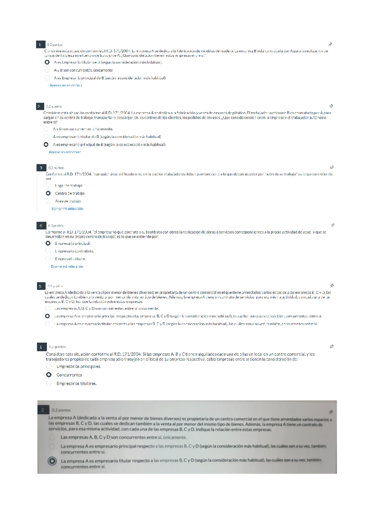 A5 AC - Actividad Complementaria. 5 preguntas en 25 minutos. - 1 0 puntos Considere esta ...