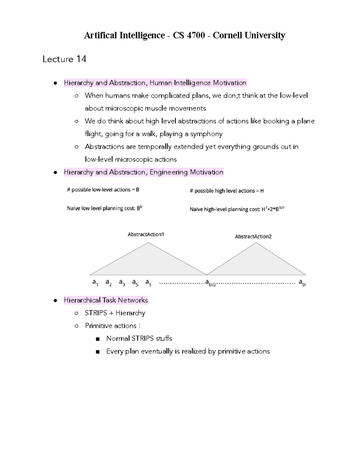 Cornell University - Artifical Intelligence - Lec 14 - Lecture 14 ...
