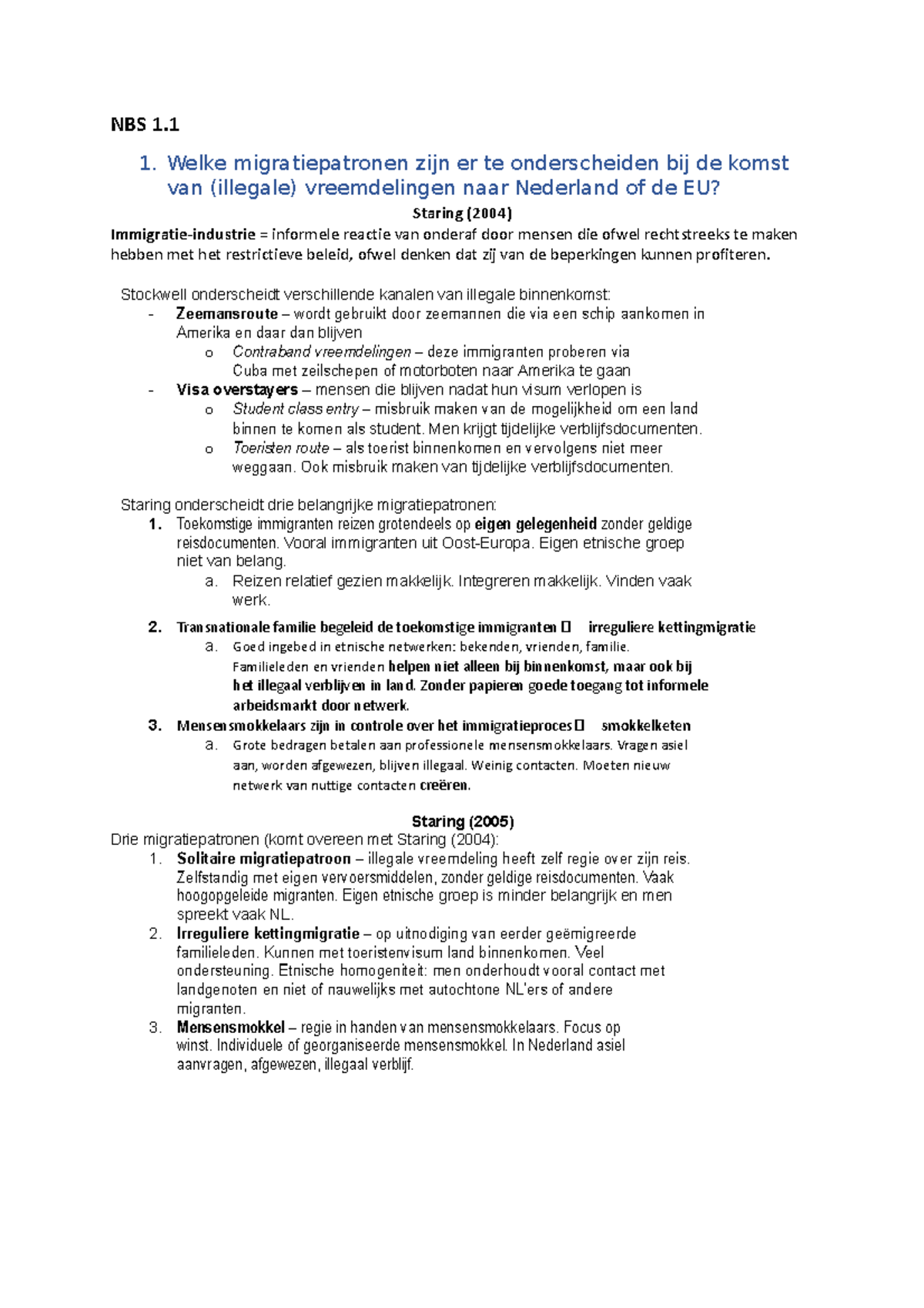 Leerdoelen 1.1 uitwerkingen migratie diversiteit en criminaliteit - NBS 1. 1. Welke ...