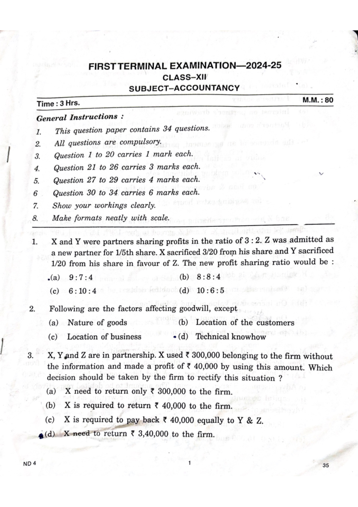 DAV Pitampura ACC - Question paper for practice - FIRST TERMINAL Time ...