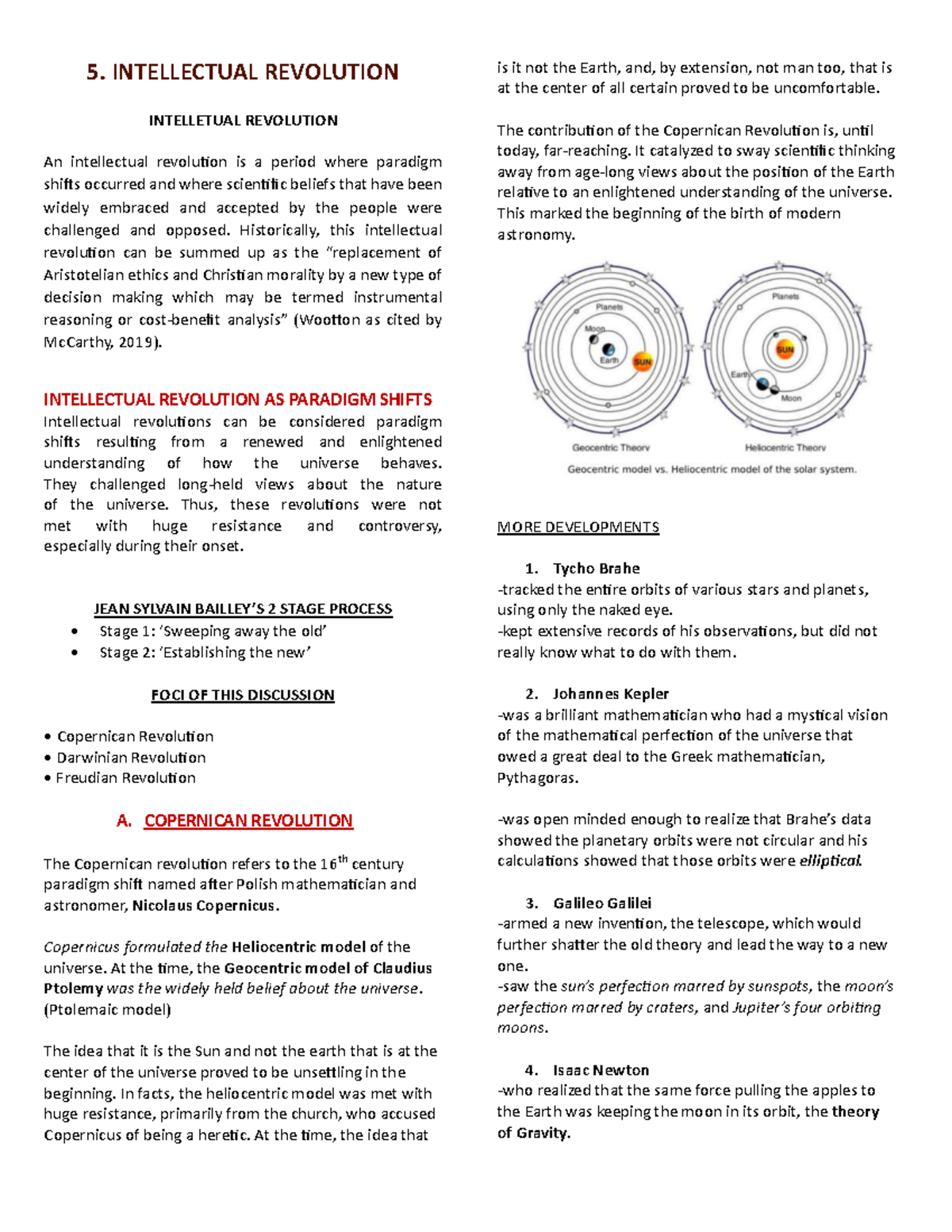 5. Intellectual Revolution Notes - 5. INTELLECTUAL REVOLUTION ...