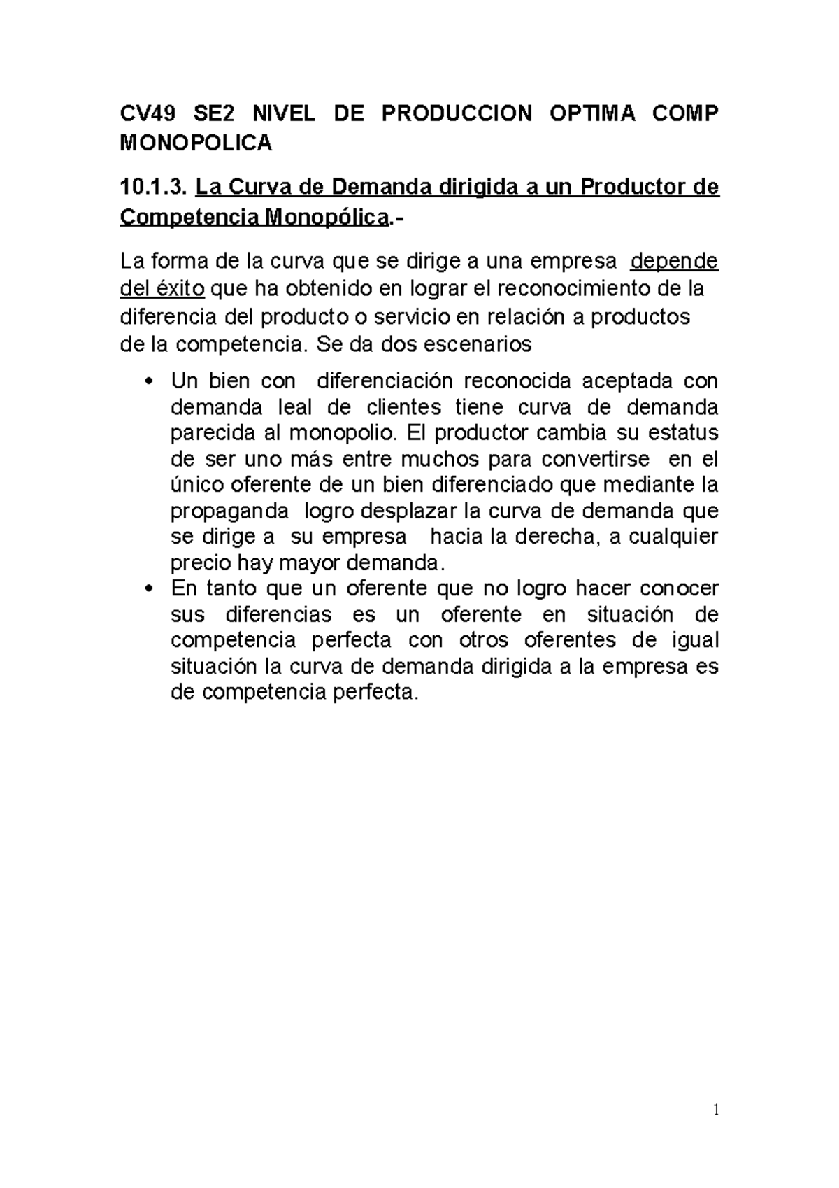 CV49 SE2 Nivel Optimo COMP. Monop - CV49 SE2 NIVEL DE PRODUCCION OPTIMA ...