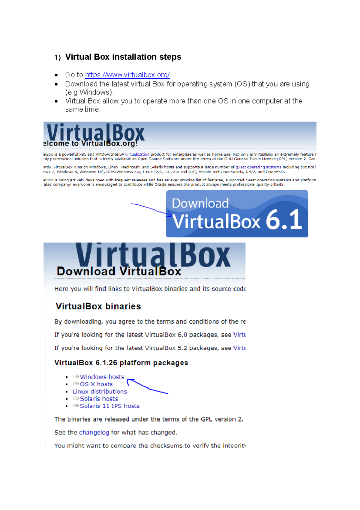 Virtual Box & Ubuntu installation steps - 1) Virtual Box installation ...