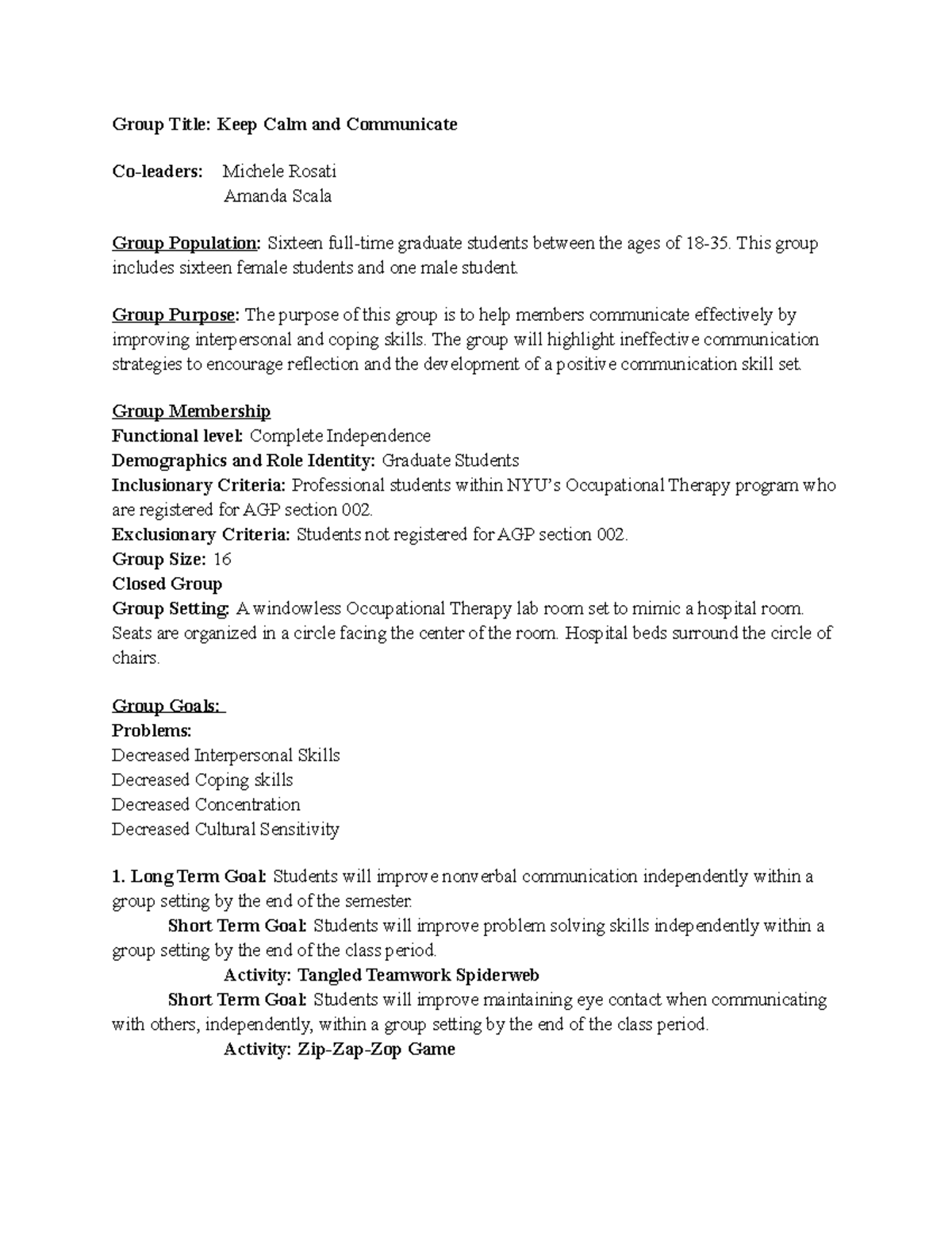 Activity Group - Lecture notes 1 - Group Title: Keep Calm and ...