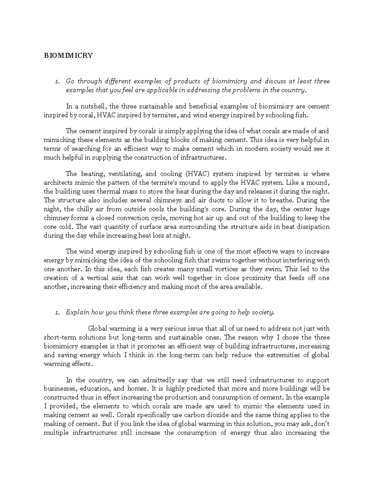 Biomimicry - BIOMIMICRY Go through different examples of products of ...