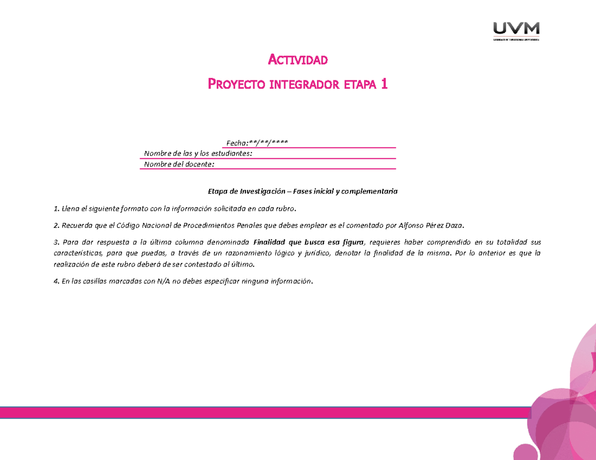 PI Etapa 1 DPP - base para trabajo de derecho procesal penal - ACTIVIDAD PROYECTO INTEGRADOR ...
