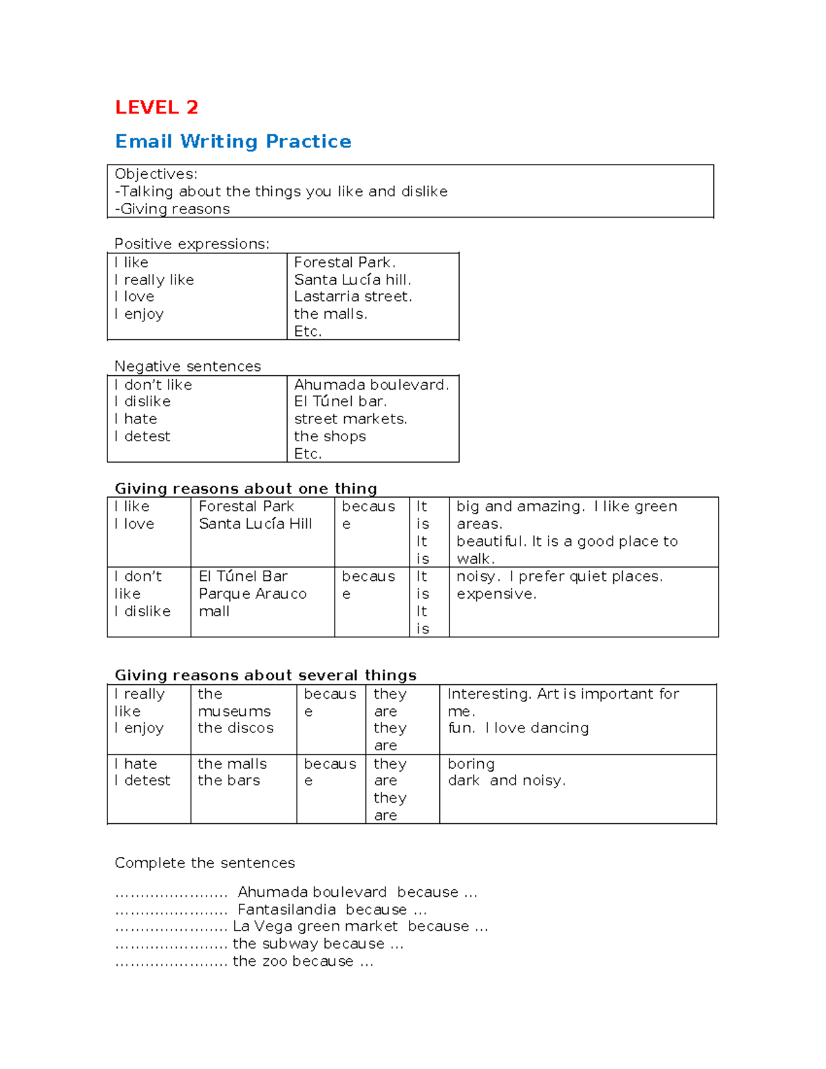 2024 Email 1 Practice N 2 - LEVEL 2 Email Writing Practice Objectives ...