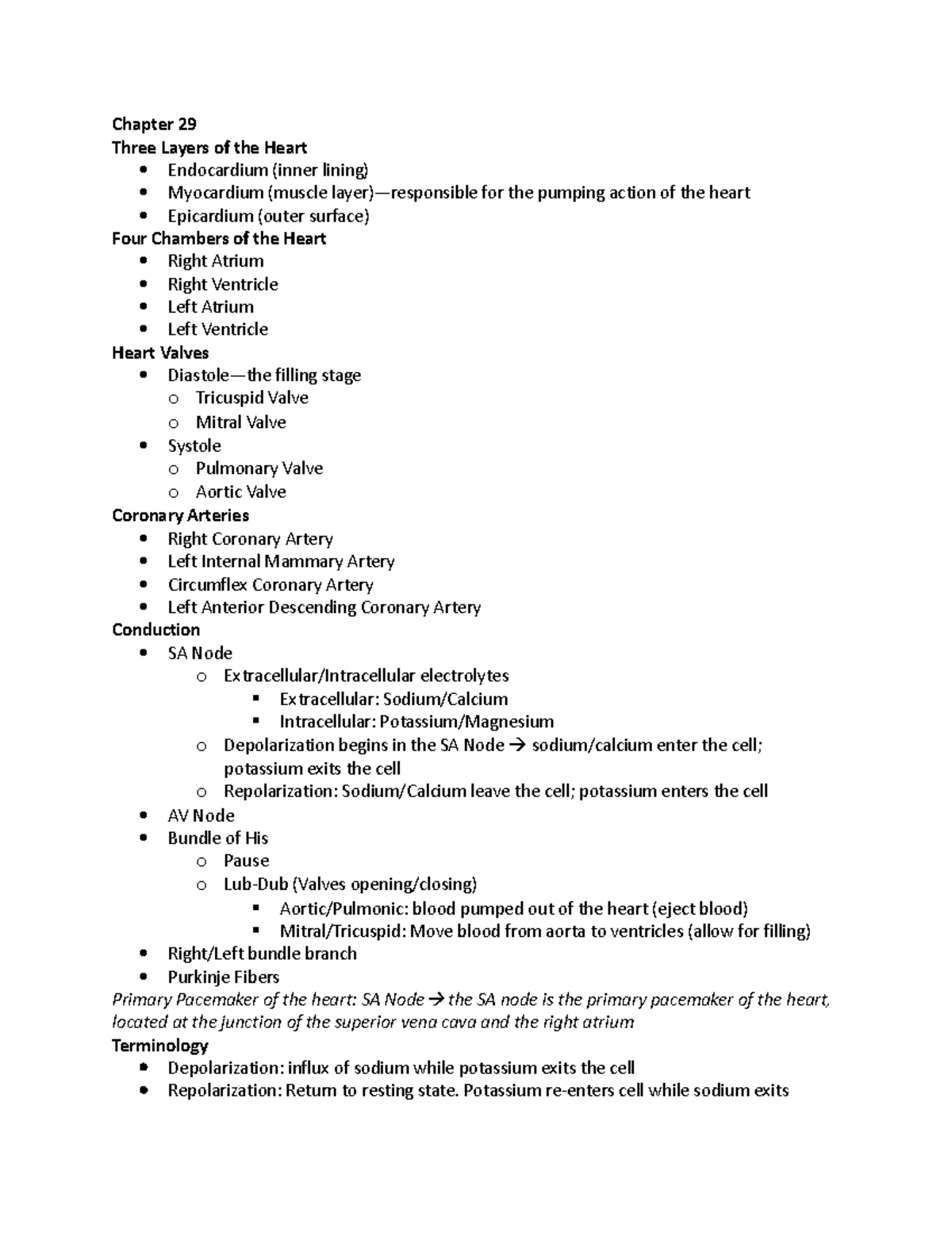 Chapter 29 - Notes - Chapter 29 Three Layers of the Heart Endocardium ...