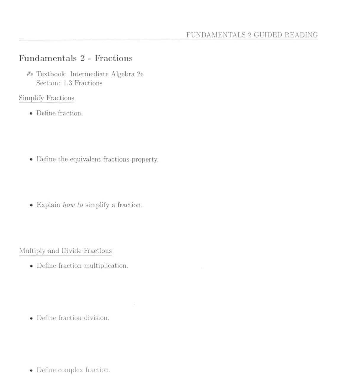 Fundamental 2 - Fractions - MAT 1073 - Studocu
