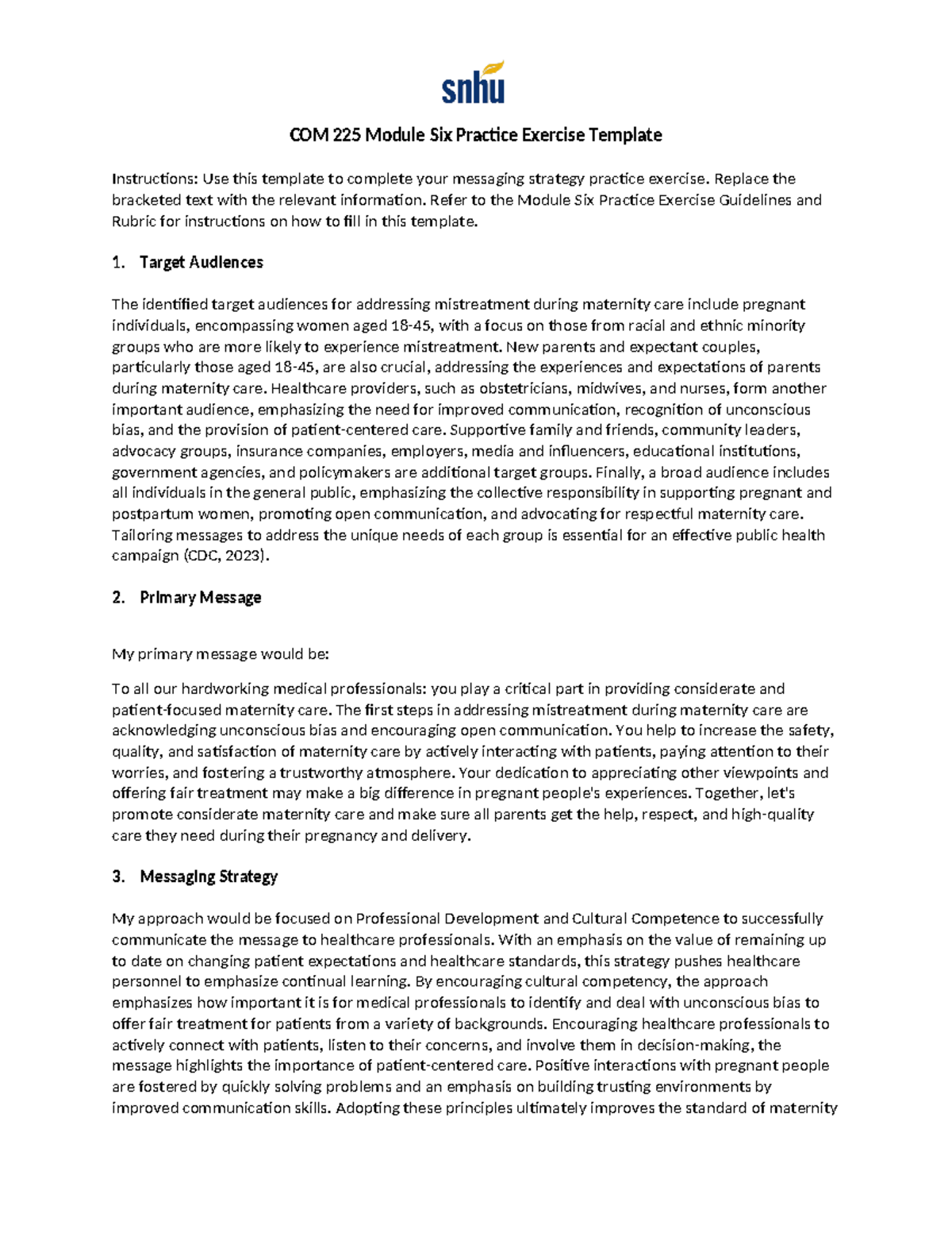 COM 225 Module Six Practice Exercise - Replace the bracketed text with ...