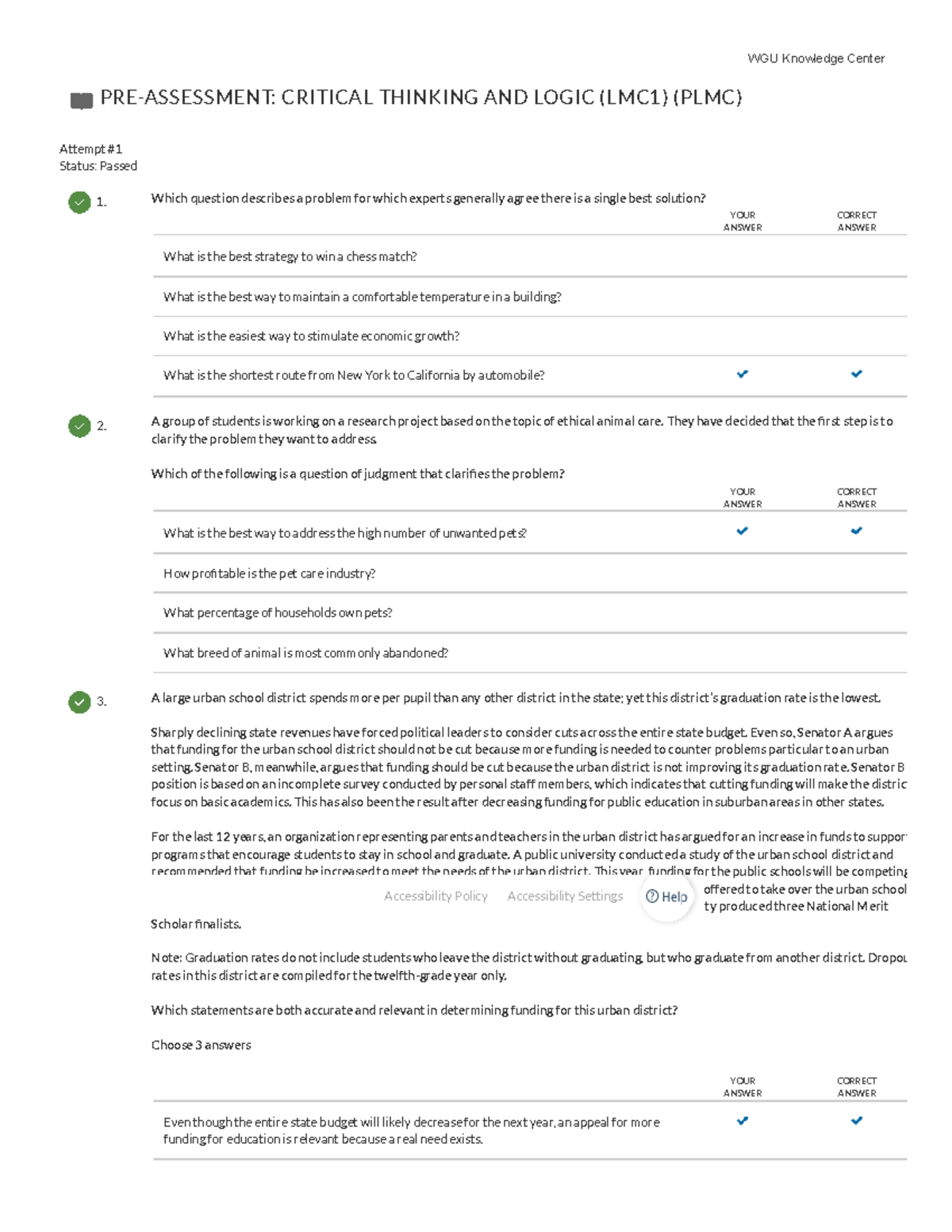 Critical Thinking Pre-Test - PRE-ASSESSMENT: CRITICAL THINKING AND ...