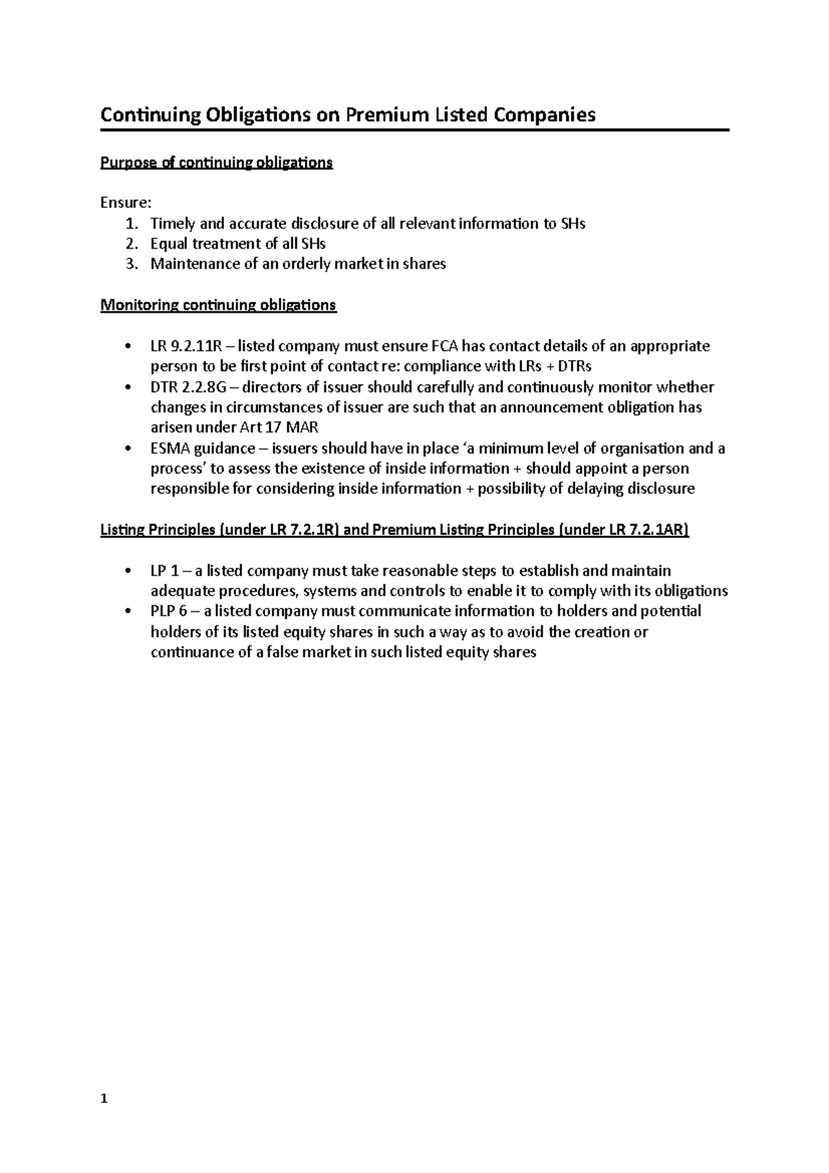 06 Continuing Obligations on Premium Listed Companies - Timely and ...