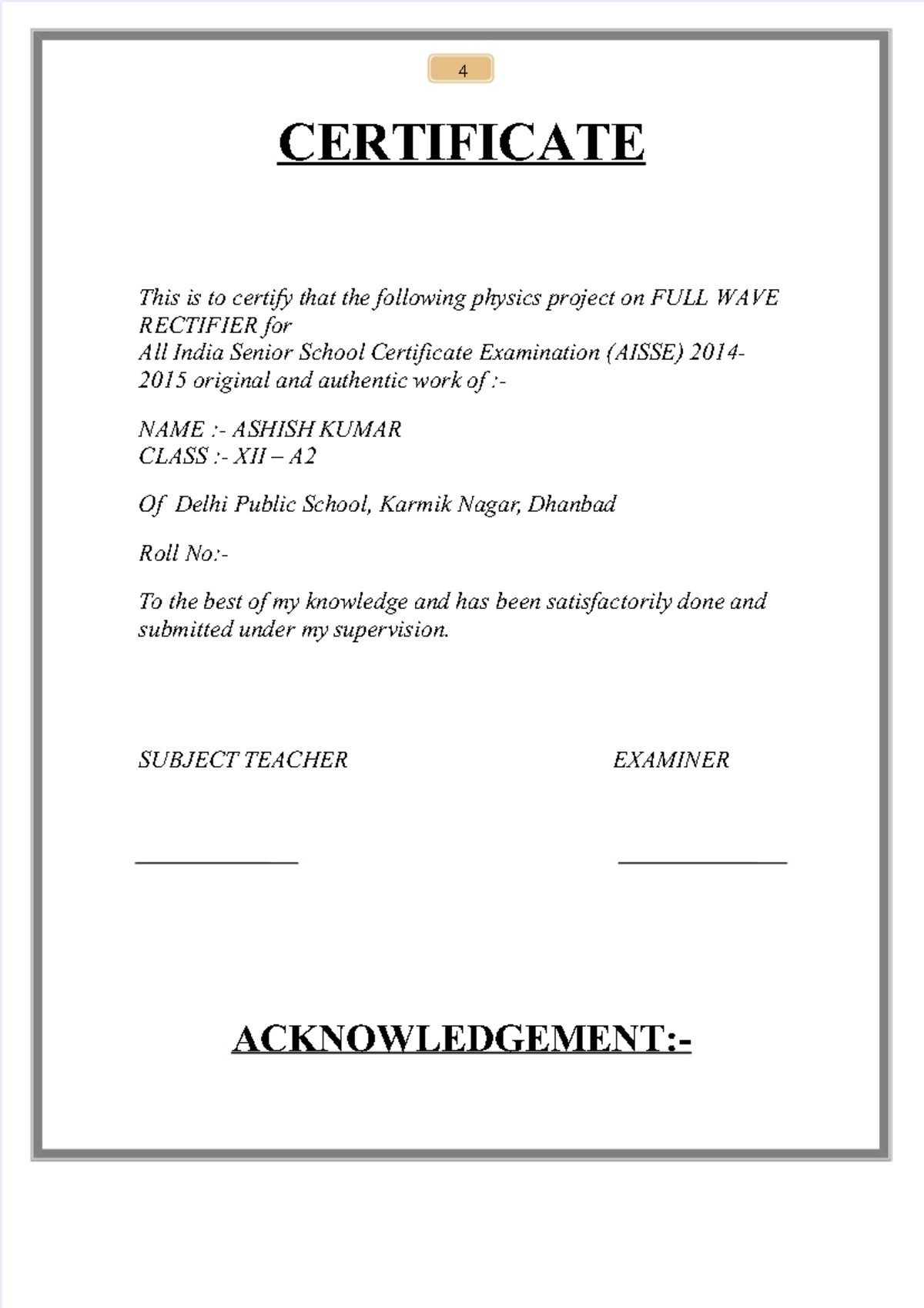 Dokumen - CERTIFICATE This is to certify that the following physics ...