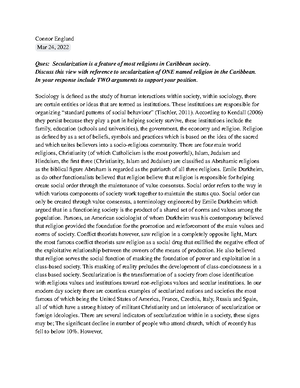 Caribbean Studies Module 1 - Sample essay with points - MODULE 1 ...