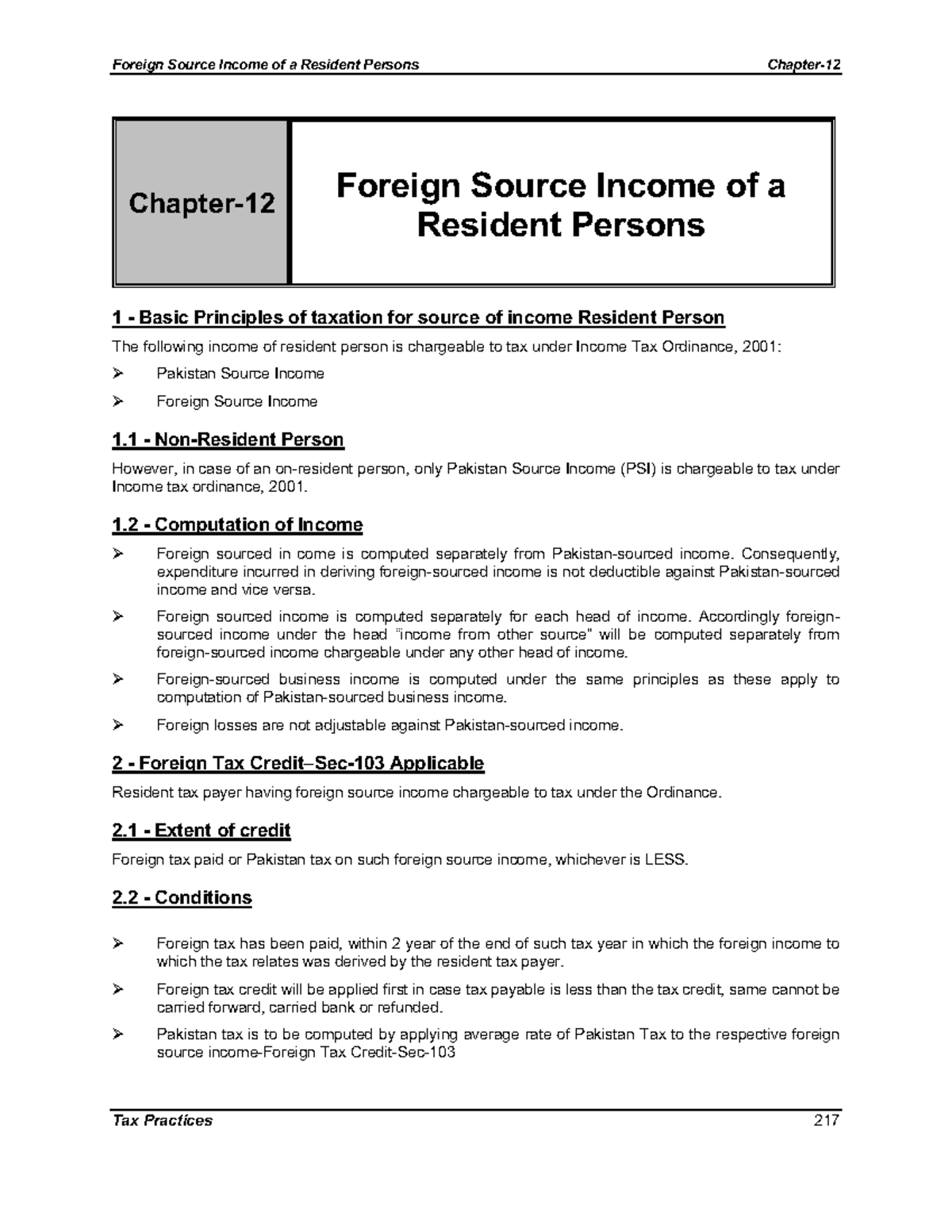 Ch. 12 - helpful - Chapter- 12 Foreign Source Income of a Resident ...