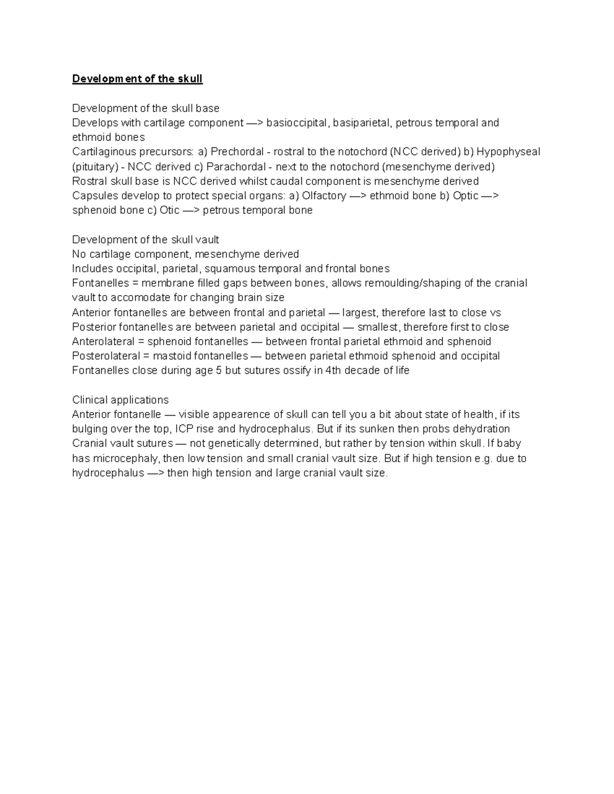 5. Development of the skull - Development of the skull Development of ...