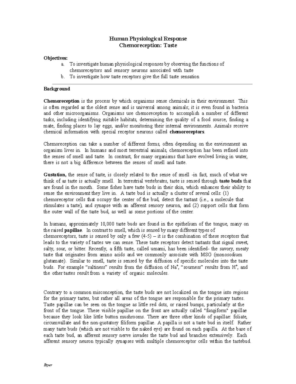 Gymnema-Taste-Lab - Human Physiological Response Chemoreception: Taste ...