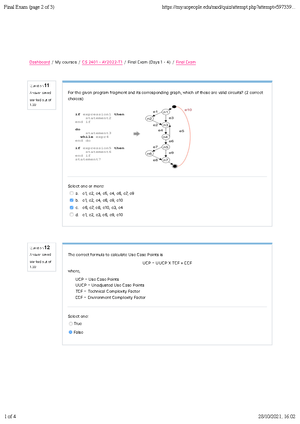 Final Exam (page 2 of 3) - cs 2401 - Question 11 Answer saved Marked ...