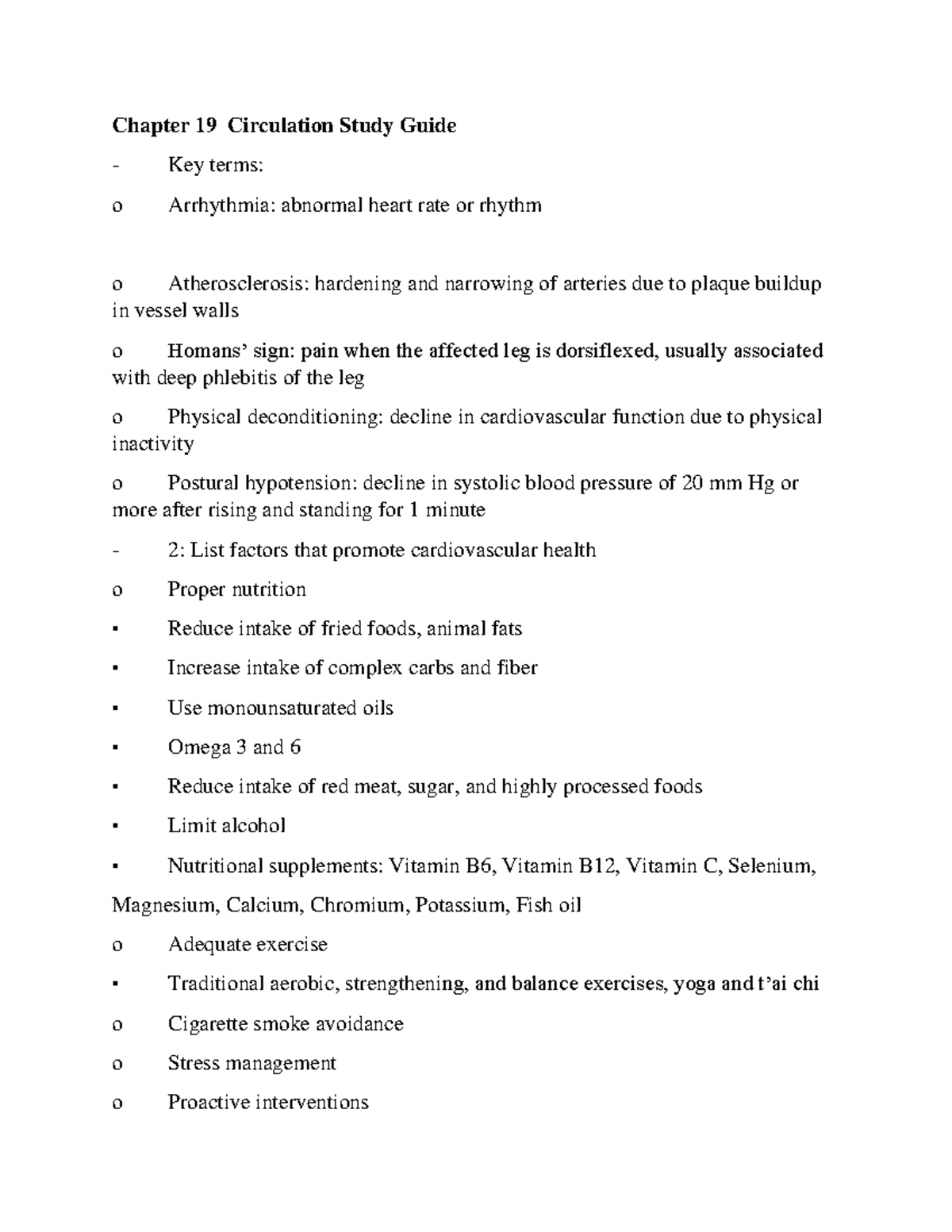 Chapter 19 Circulation Study Guide - Studocu