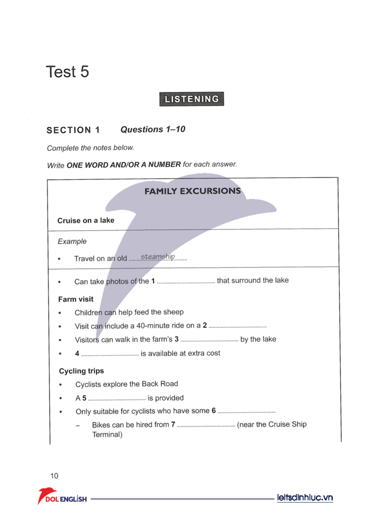 Test 1 listening Cambridge Ielts 12 - English - Studocu