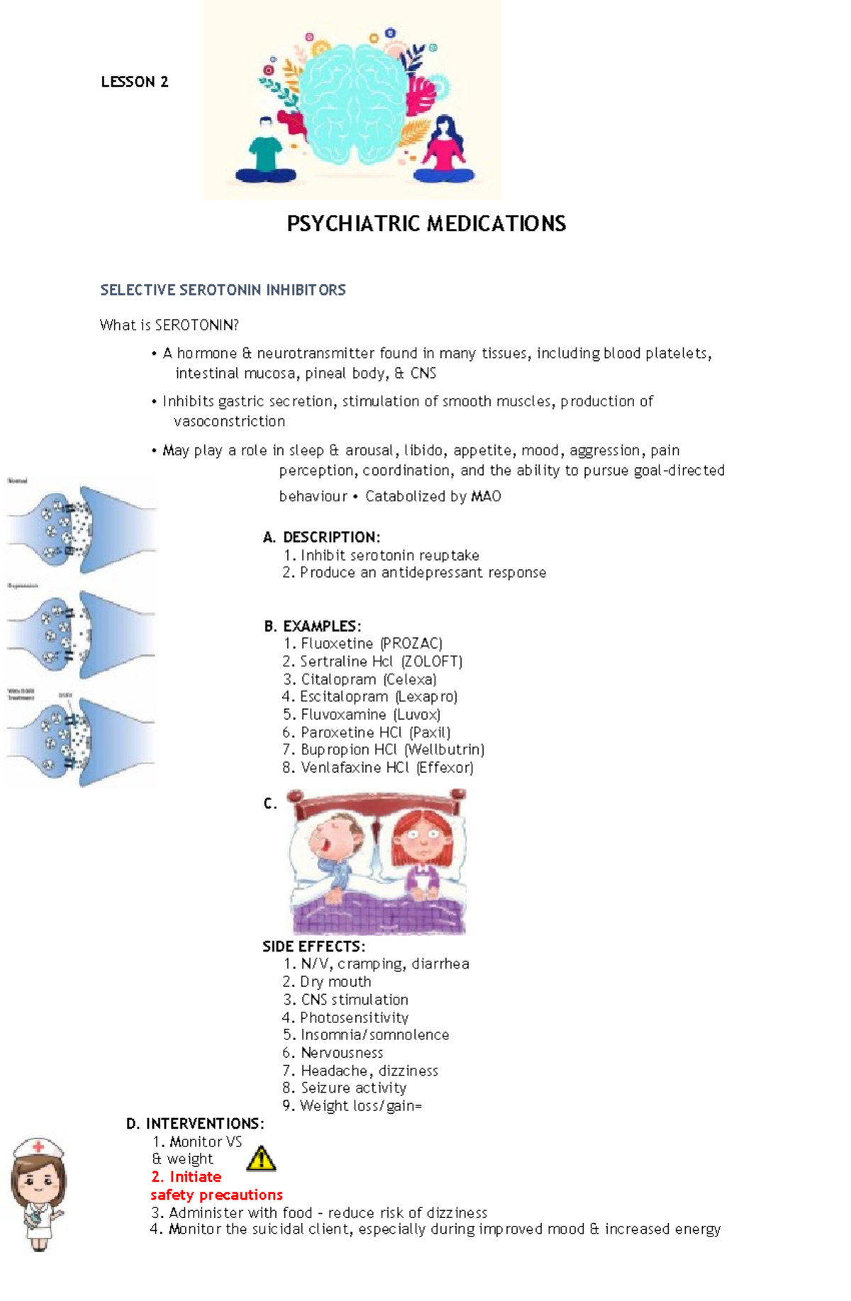 Module 4 Psyk Meds - psyk medication pharmacology - LESSON 2 ...
