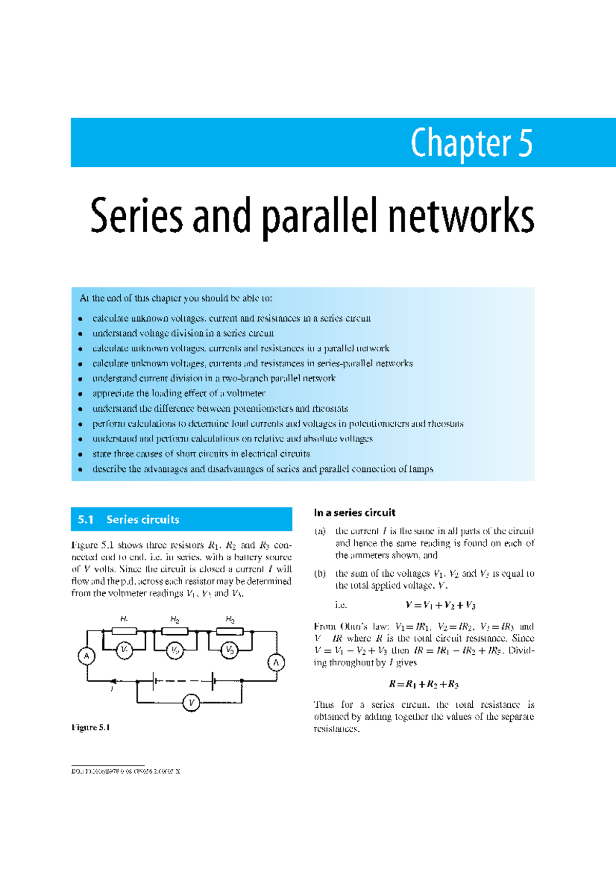 Topic 1 - Series and parallel networks - Chapter 5 Series and parallel networks At the end of ...