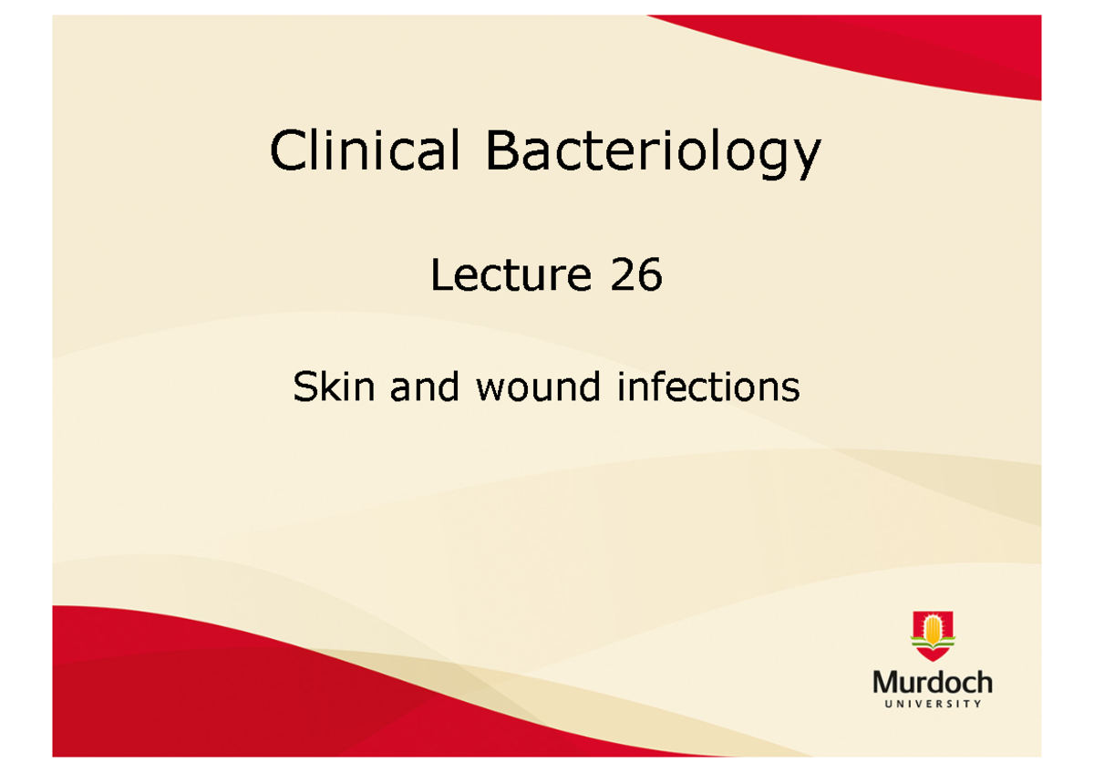 26 Skin and wound infections 2023 - Clinical Bacteriology Lecture 26 ...