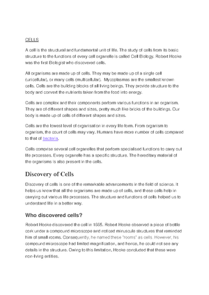 Structure and function of cell - Cell structure and Functions Cell: 1 ...