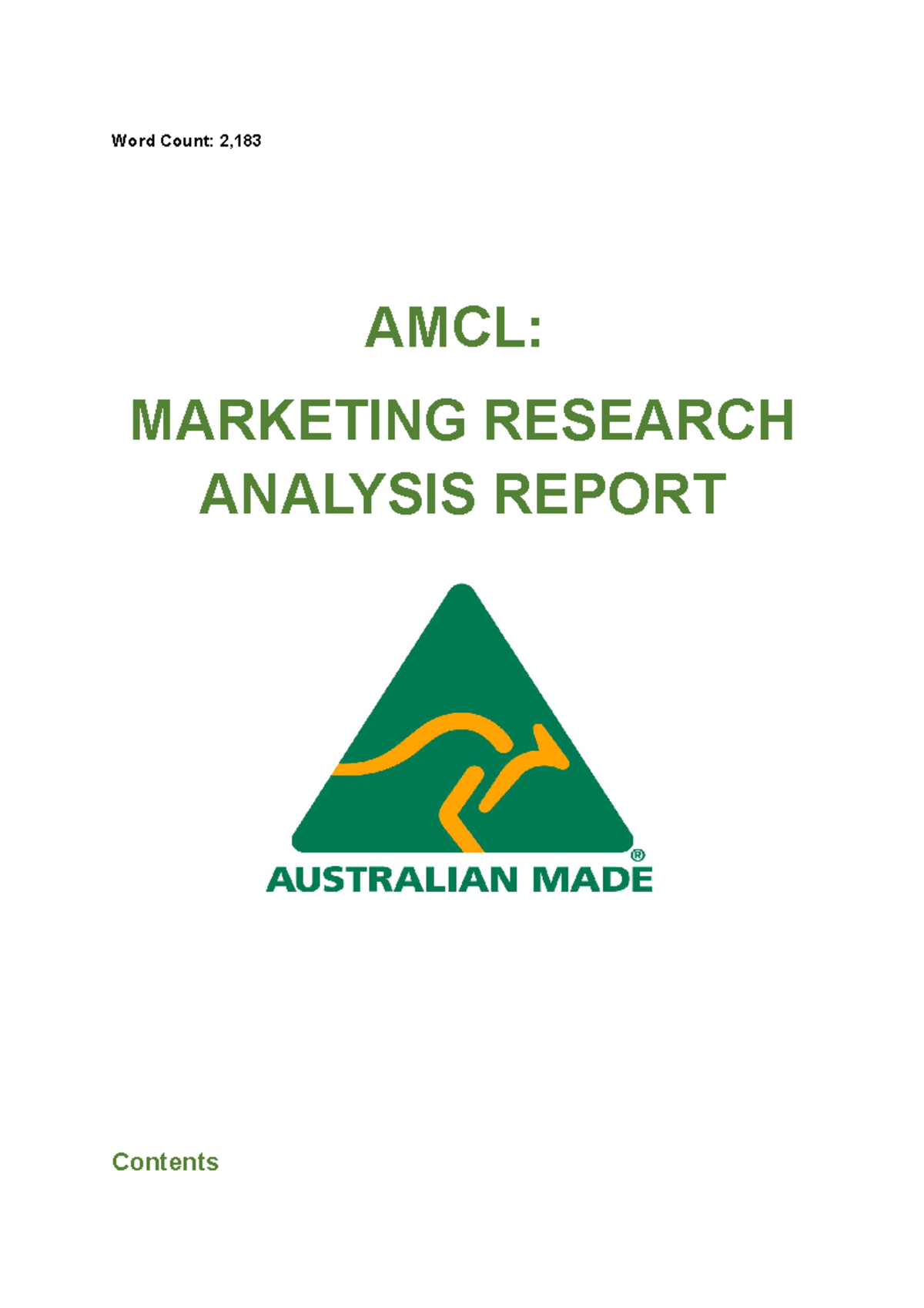 MKF2121 Assignment 2 - Marketing Research Analysis Report - Word Count ...