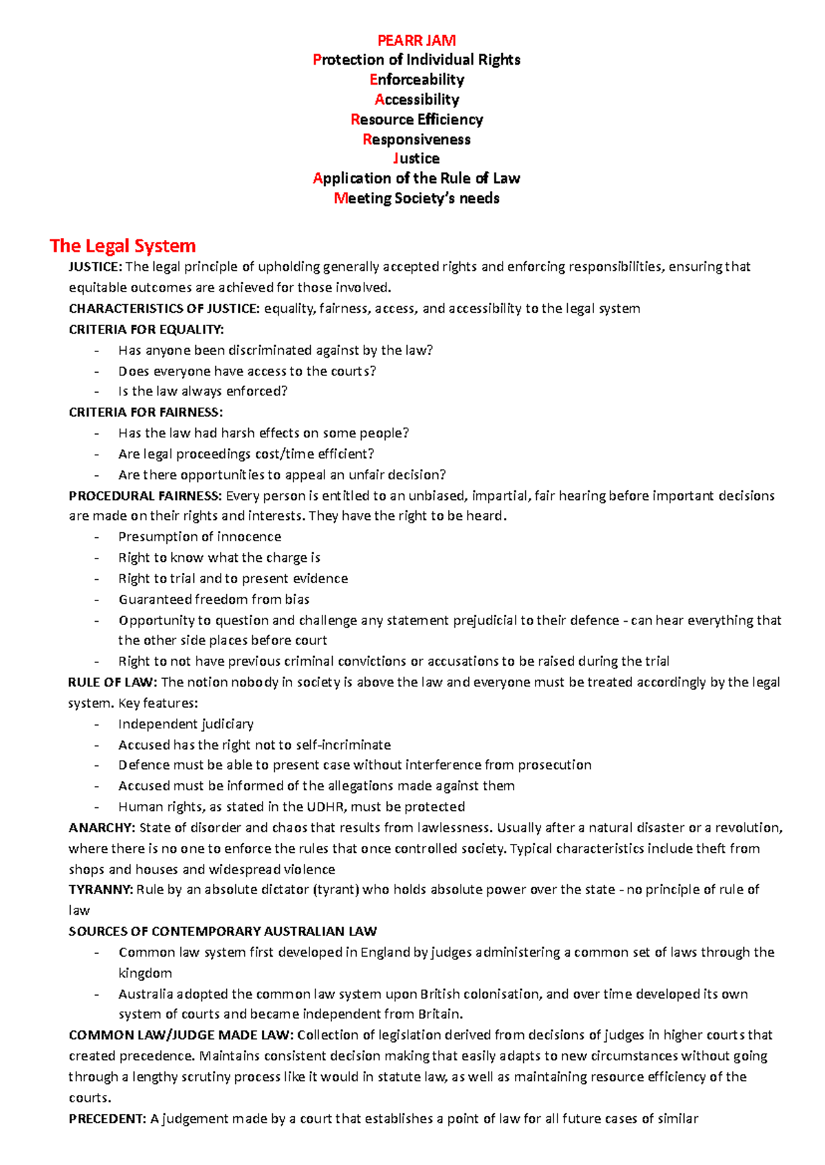 1st place Preliminary Legal Syllabus Notes - Condensed - PEARR JAM ...