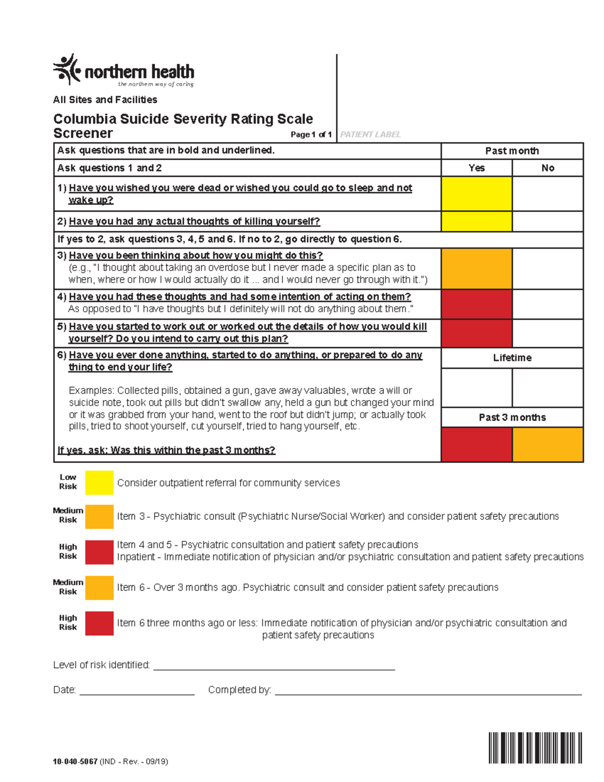 Cssrs scale psych - the northern way of caring All Sites and Facilities ...
