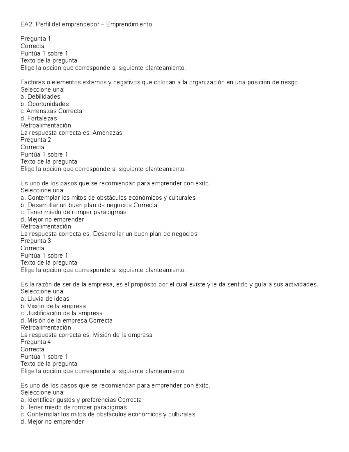 EA2 Perfil del emprendedor – Emprendimiento - EA2. Perfil del emprendedor – Emprendimiento ...