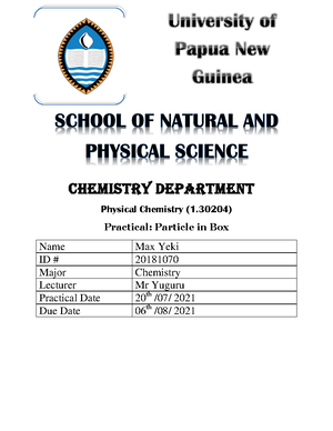 1.20202 Chemistry 2B - Exam paper - THE UNIVERSITY OF PAPUA NEW GUINEA ...