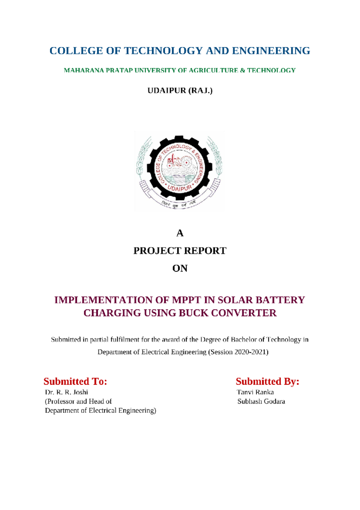 Project report front page-1 - Basic engineering - Studocu